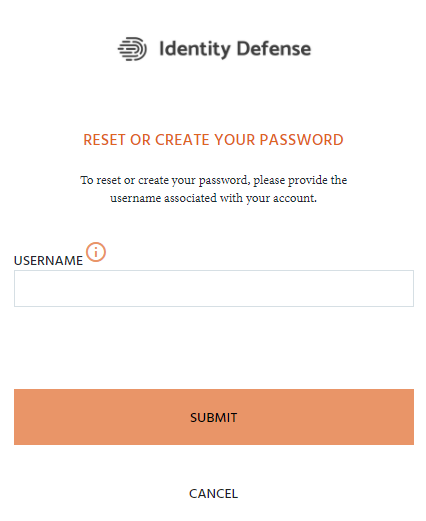 Resetting your password – Identity Defense